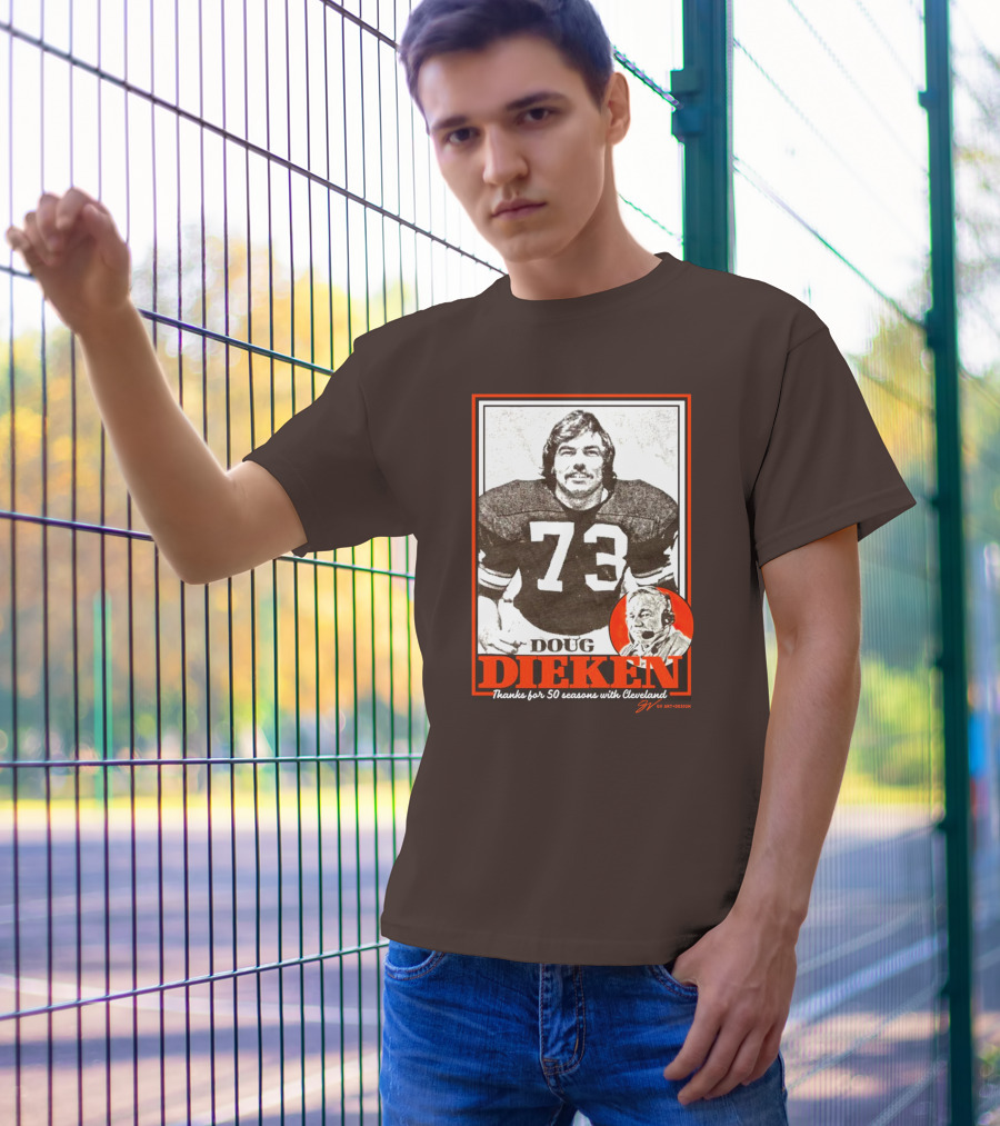 Doug Dieken 50 Seasons With Cleveland Football Number 73 Honors T-Shirt