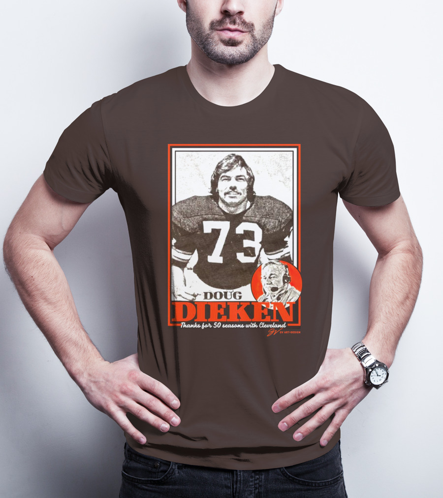 Doug Dieken 50 Seasons With Cleveland Football Number 73 Honors T-Shirt