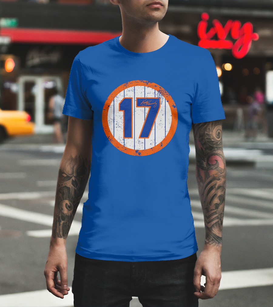 Keith Hernandez 17 New York Mets Jersey Number Signature Classic T-Shirt