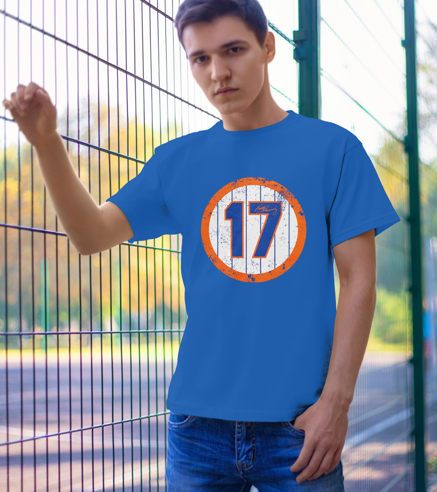 Keith Hernandez 17 New York Mets Jersey Number Signature Classic T-Shirt
