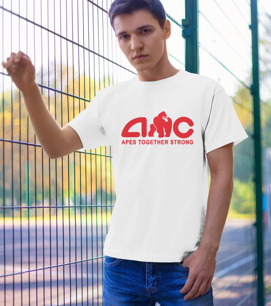 AMC Apes Together Strong Logo With Red Gorilla T-Shirt