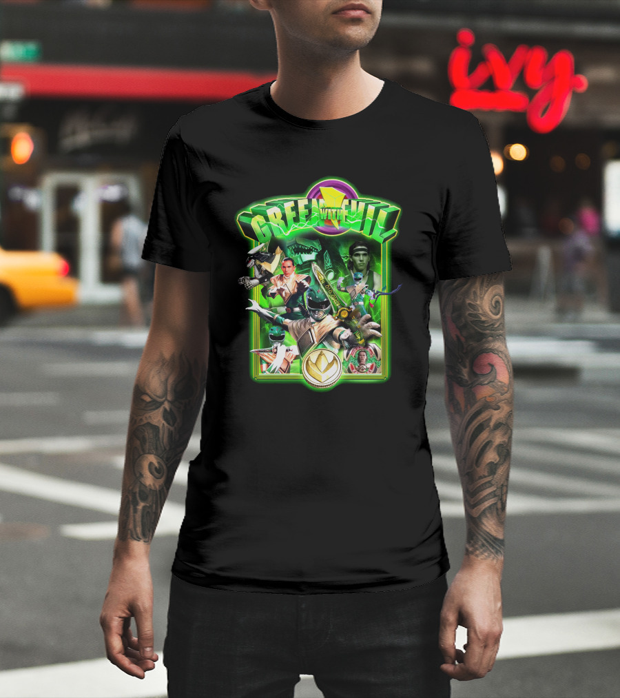 Green With Evil Mighty Morphin Power Rangers Villainous Green Ranger Adventure T-Shirt