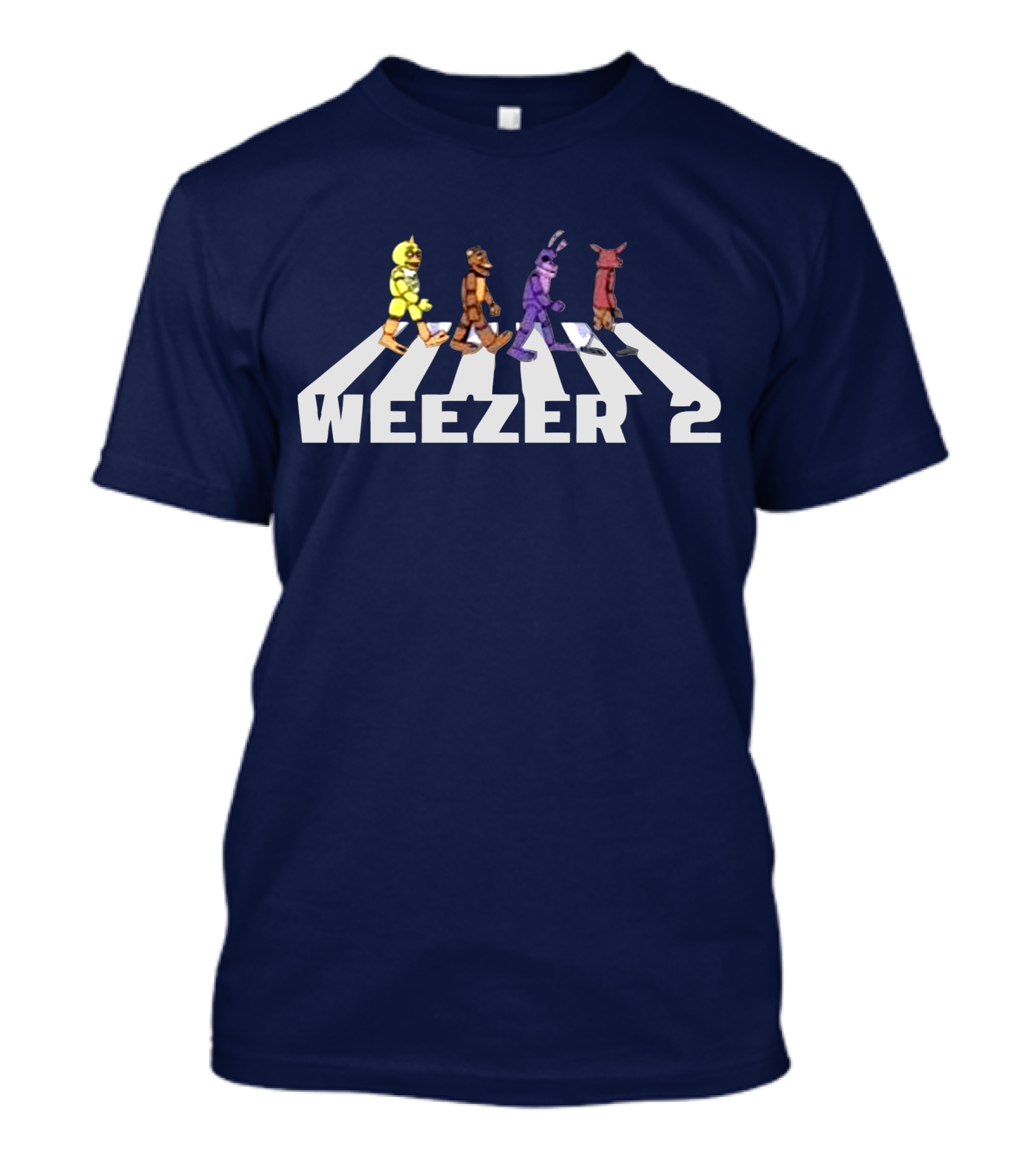 Weezer 2 FNAF Animatronics Abbey Road Crossover T-Shirt
