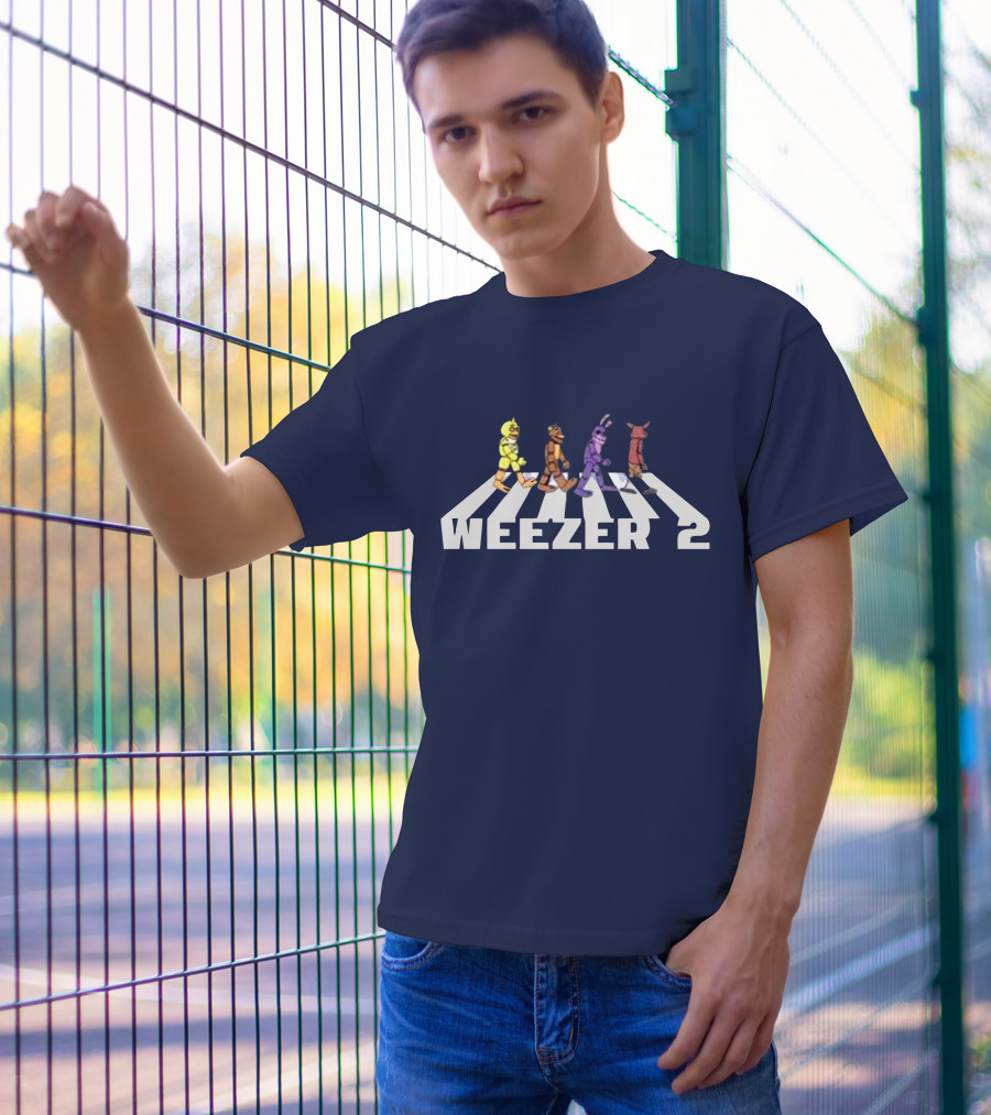 Weezer 2 FNAF Animatronics Abbey Road Crossover T-Shirt