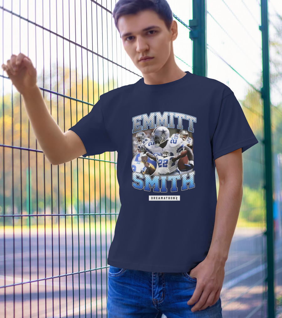 Emmitt Smith Dreamathon Dallas Cowboys Collage T-Shirt
