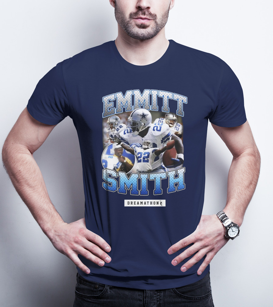 Emmitt Smith Dreamathon Dallas Cowboys Collage T-Shirt