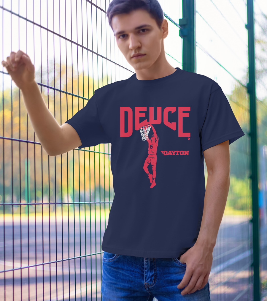 Dayton Basketball Deuce Daron Holmes II Dunking T-Shirt