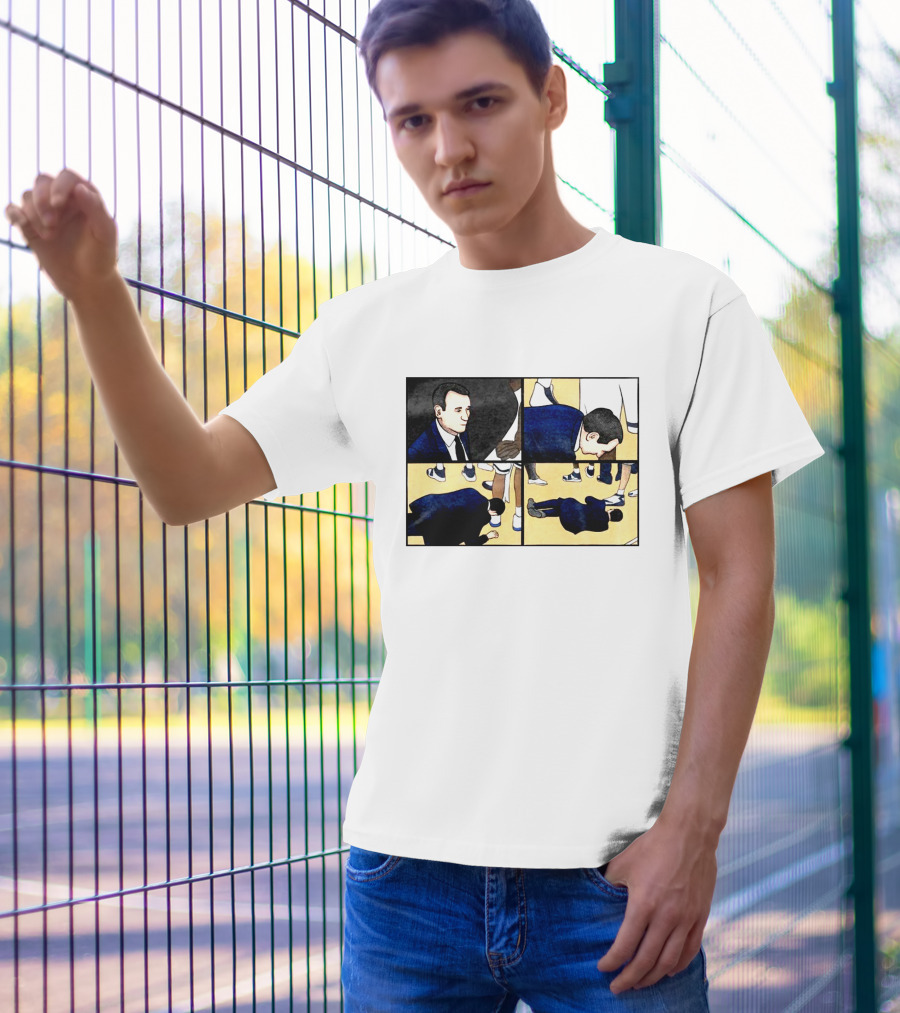 Collapse Basketball Comic Coach On Court Scene T-Shirt
