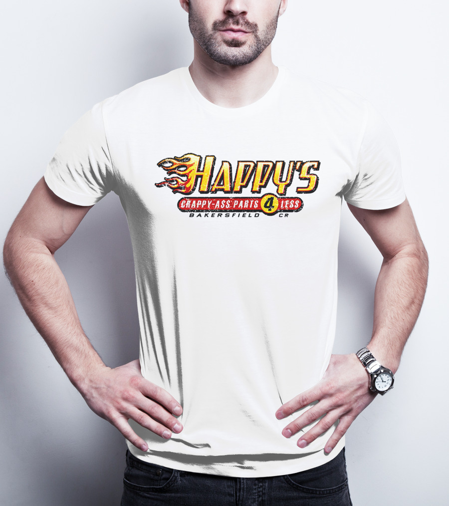 Happy's Crappy-Ass Parts 4 Less Bakersfield Racing Kevin Harvick T-Shirt