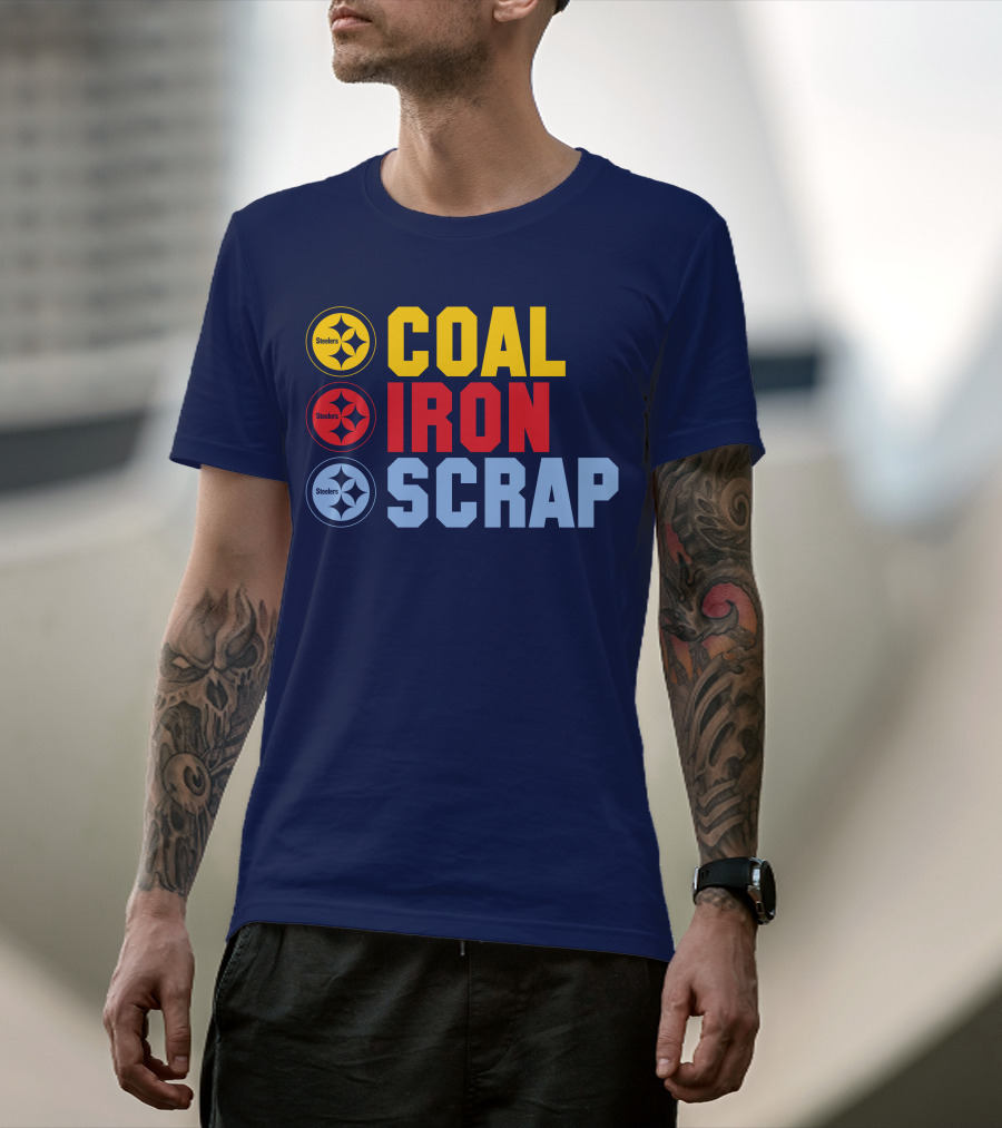 Steelers Coal Iron Scrap Football T-Shirt