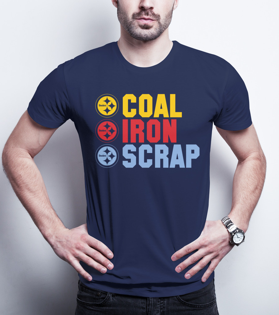 Steelers Coal Iron Scrap Football T-Shirt