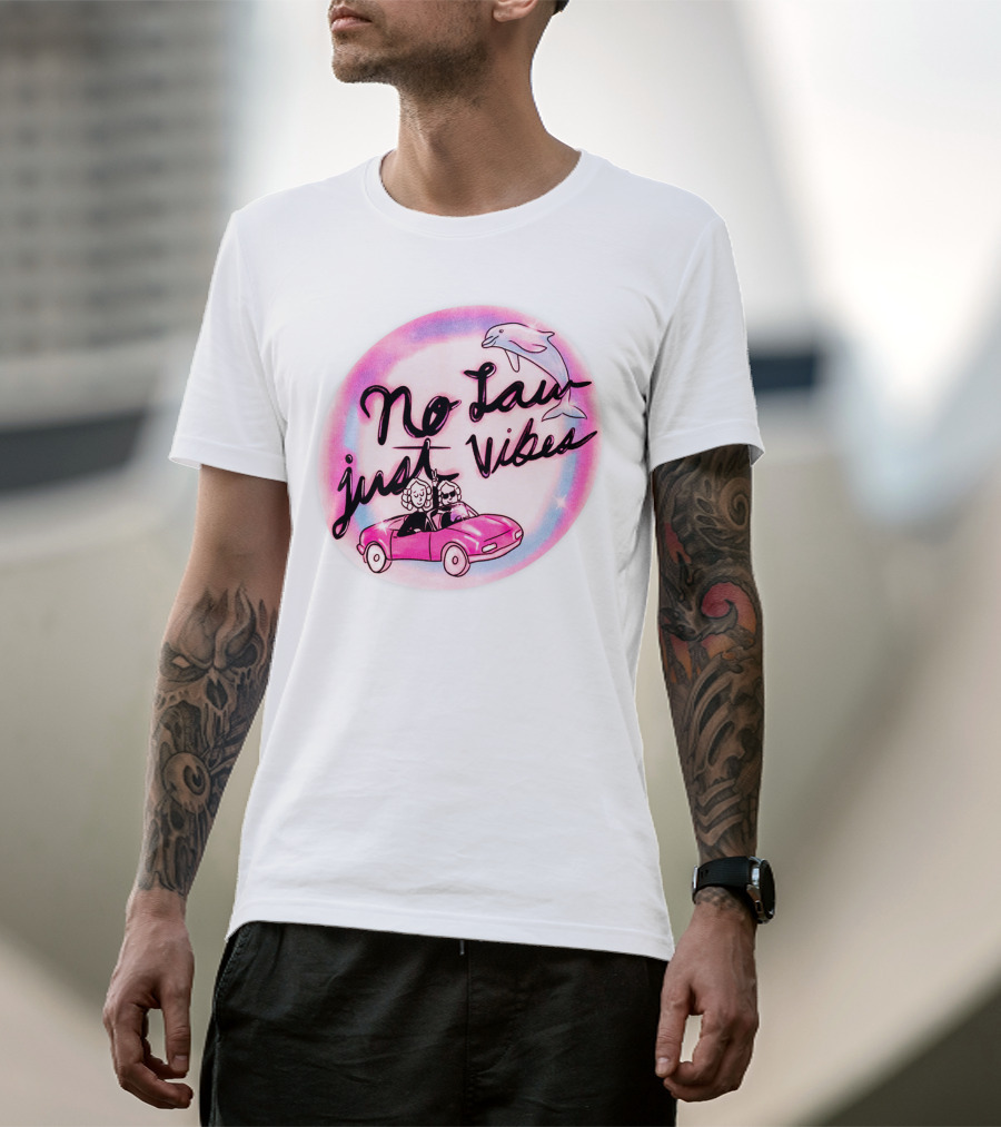 Strict Scrutiny No Law Just Vibes Dolphin Car Adventure T-Shirt