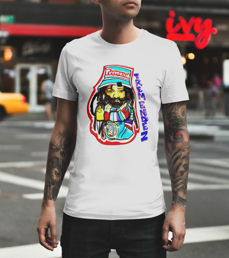 Kanye West Tremendez Tremend Red Blue Colorful T-Shirt