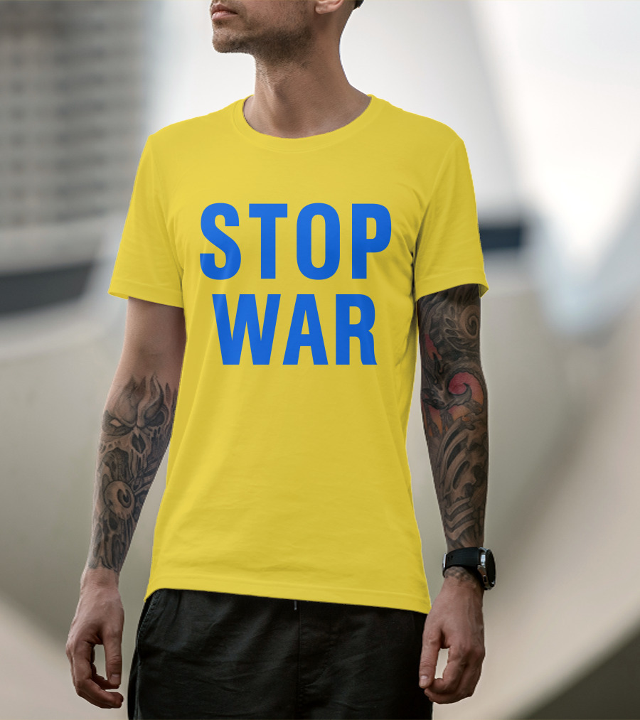 Illia Kovtun Stop War Shirt Bold Blue Typography T-Shirt