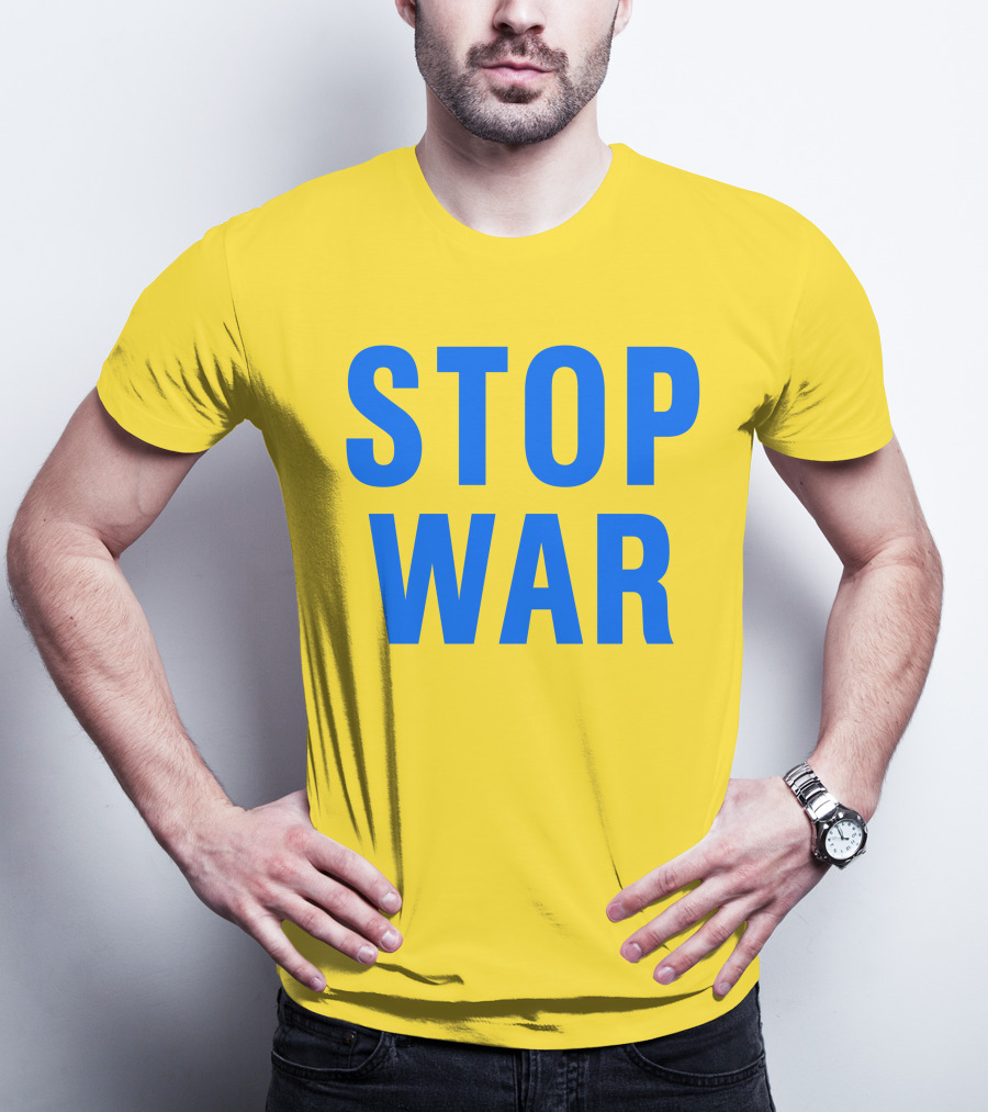 Illia Kovtun Stop War Shirt Bold Blue Typography T-Shirt