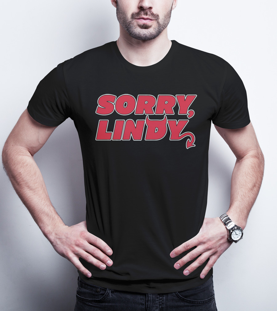 Sorry Lindy Devil Horns And Tail Text T-Shirt