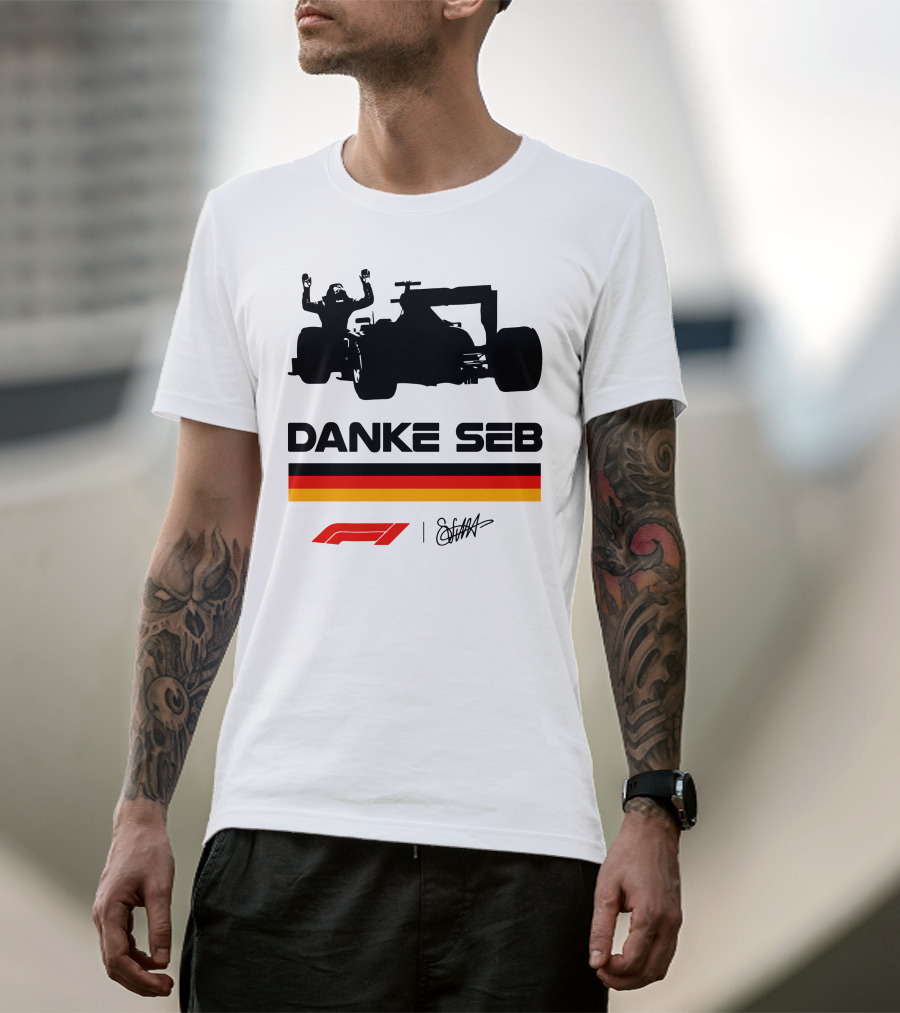 Sebastian Vettel Danke Seb Formula 1 F1 German Flag Racing T-Shirt