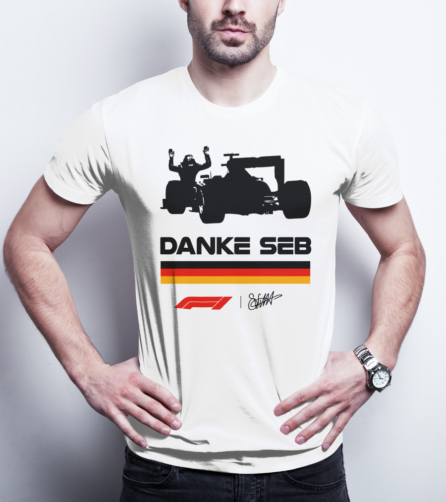 Sebastian Vettel Danke Seb Formula 1 F1 German Flag Racing T-Shirt
