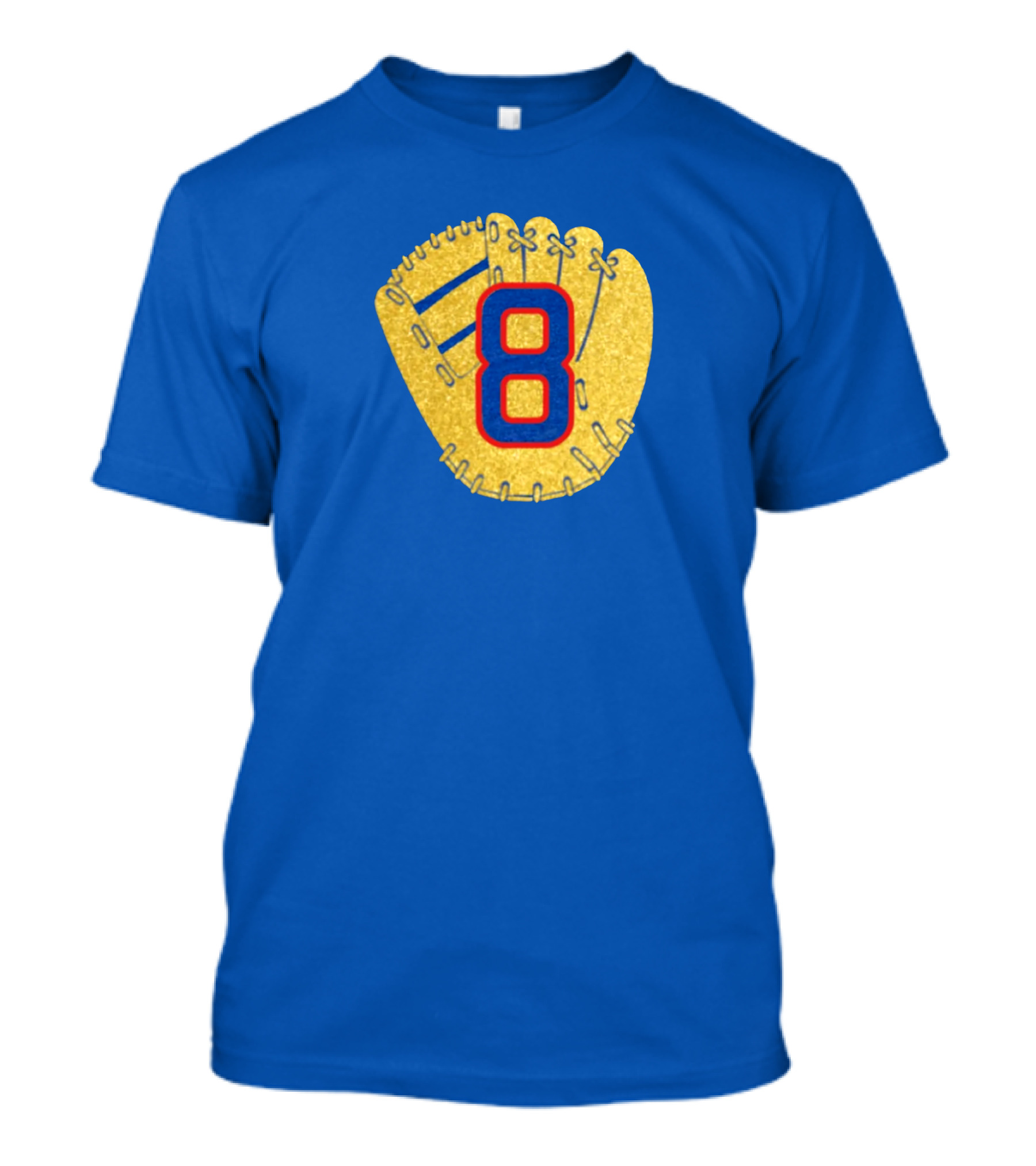 Gold Glove 8 Blue Background T-Shirt