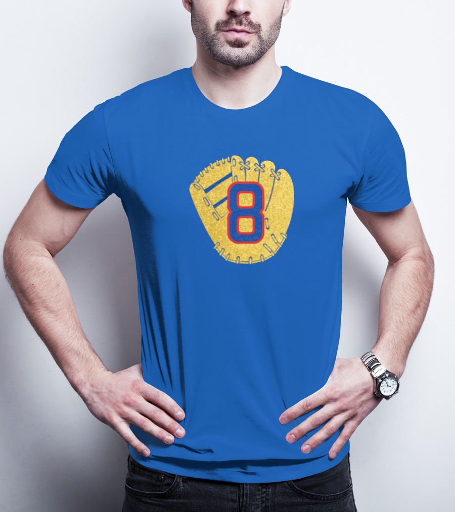 Gold Glove 8 Blue Background T-Shirt