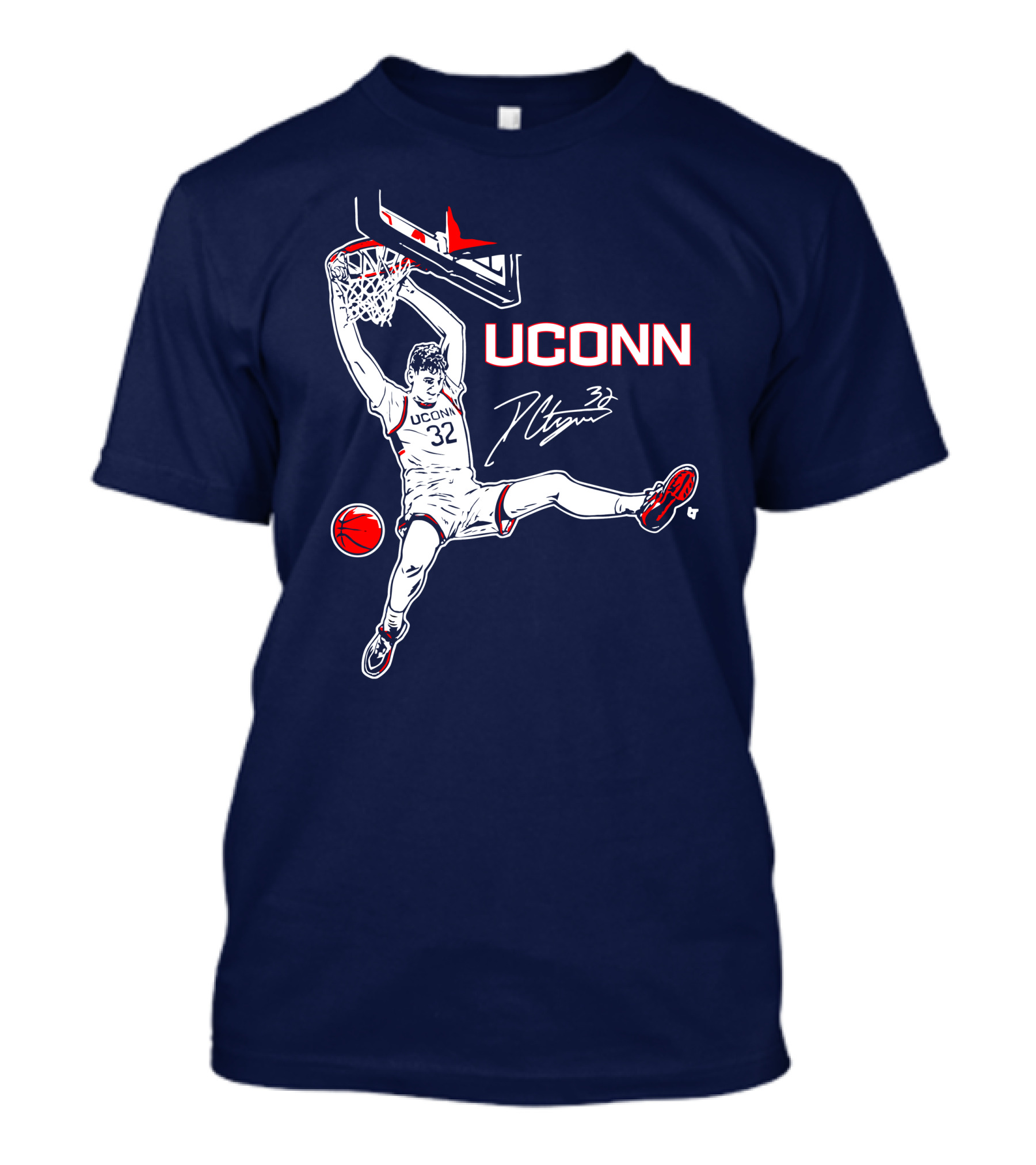 UConn Basketball Donovan Clingan Slam Dunk Signature 32 T-Shirt