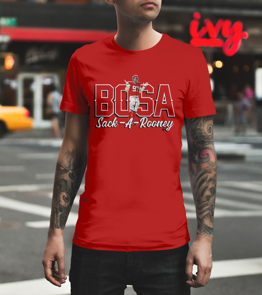 Bosa Sack-A-Rooney 97 Football Player Pose T-Shirt