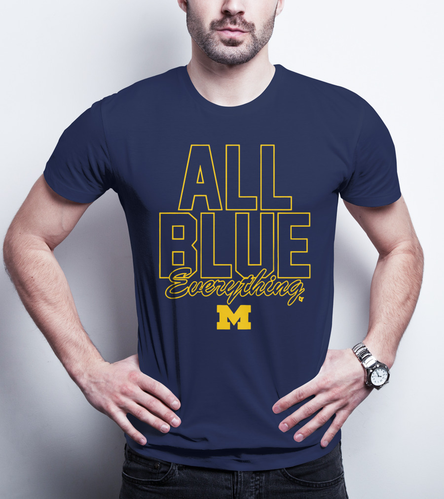 Michigan Wolverines Football All Blue Everything T-Shirt