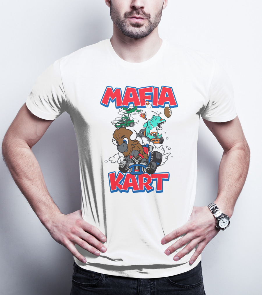 Buffalo Racing Fun Mafia Kart Football Chaos T-Shirt