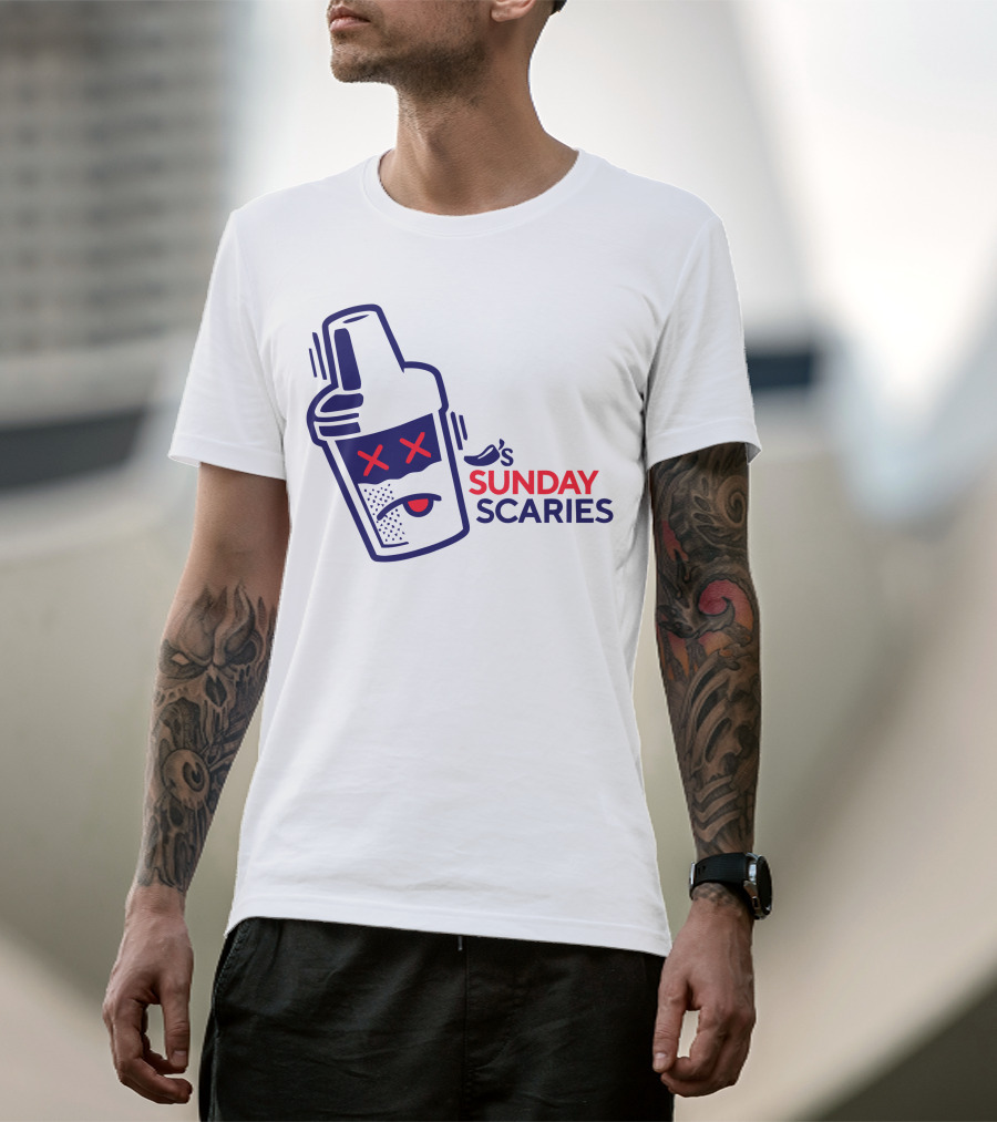 Chili's Sunday Scaries Drink Shaker Icon With Fun Expression T-Shirt