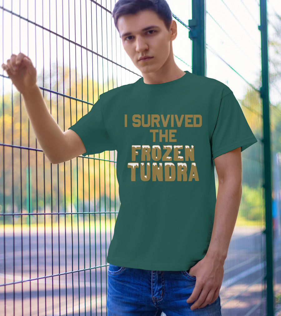 I Survived The Frozen Tundra Statement With Ice-Capped Letters T-Shirt