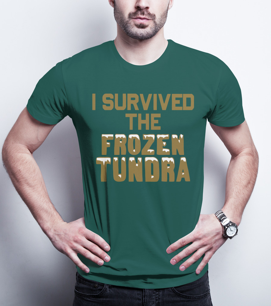 I Survived The Frozen Tundra Statement With Ice-Capped Letters T-Shirt