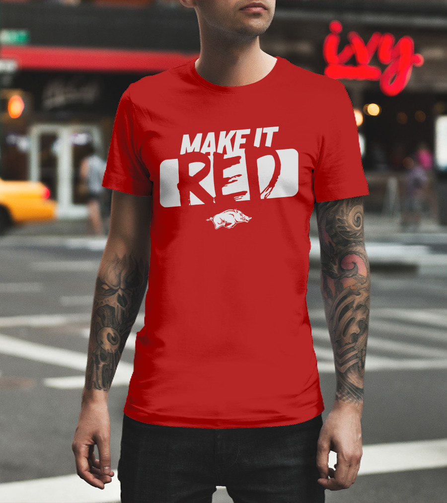 Make It Red Arkansas Razorbacks Bold Team Spirit T-Shirt