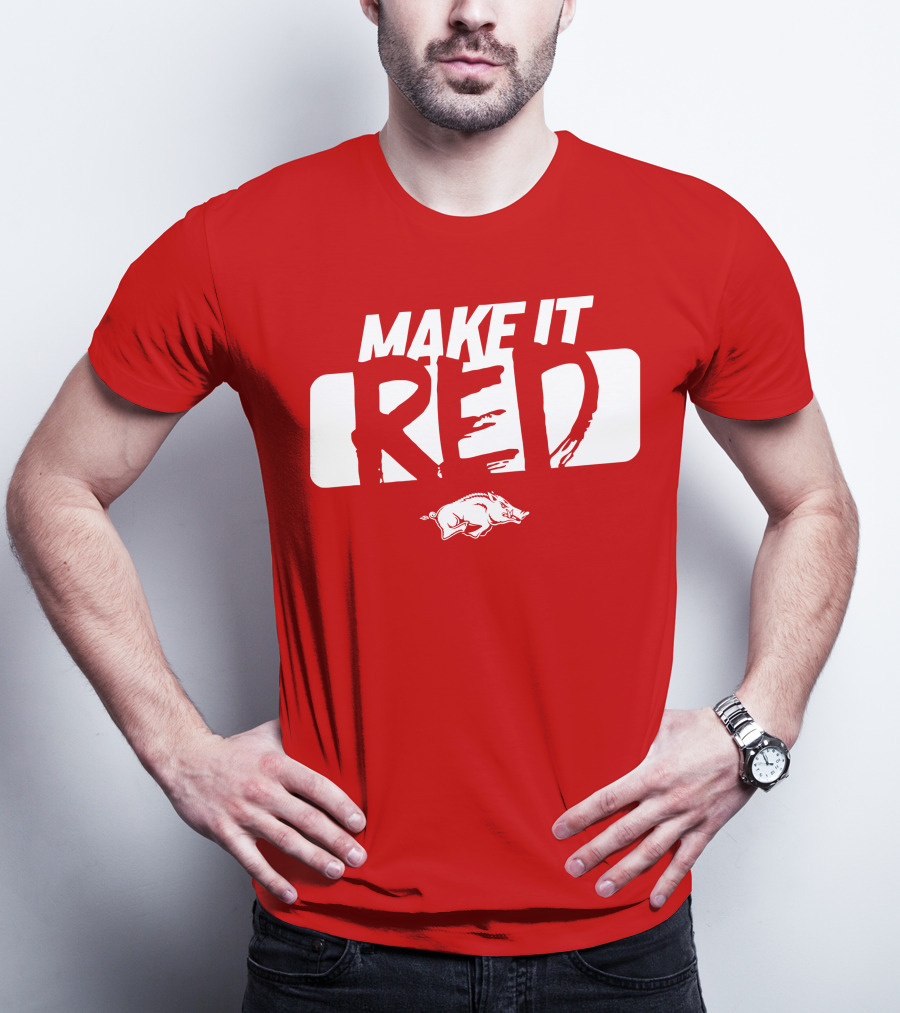 Make It Red Arkansas Razorbacks Bold Team Spirit T-Shirt