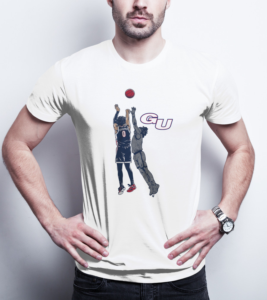 Gonzaga Basketball Julian Strawther Iconic Game-Winning Shot GU T-Shirt
