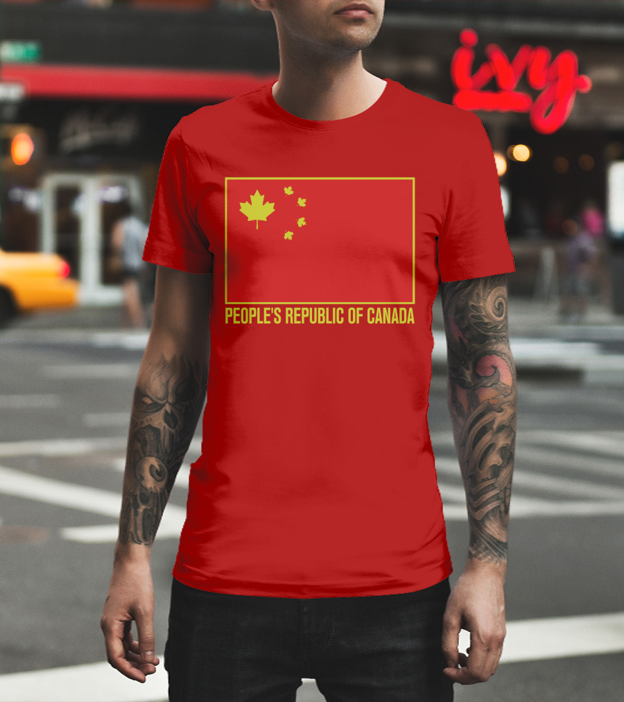 W Brett Wilson People's Republic Of Canada Chinese Flag Red Maple Leaves T-Shirt