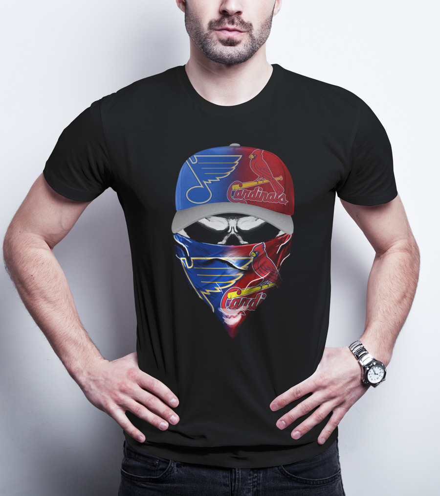 Blues Cardinals Skull T-Shirt