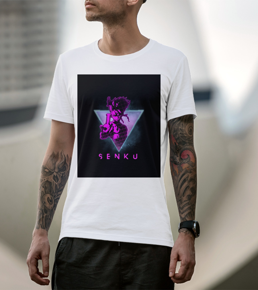 Senku Ishigami Neon 80s Retro Aesthetic Dr Stone Anime T-Shirt