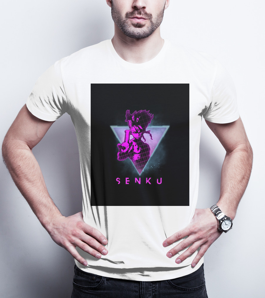Senku Ishigami Neon 80s Retro Aesthetic Dr Stone Anime T-Shirt