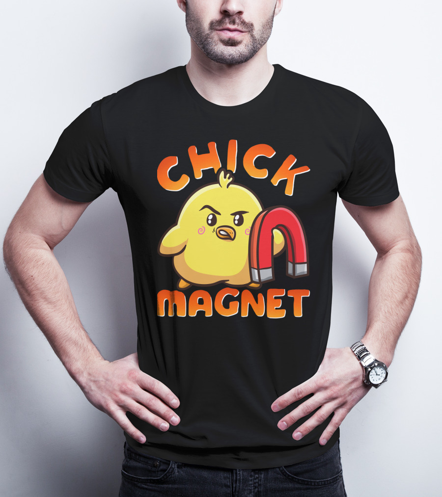 Chick Magnet Funny Halloween Costume Magnetic Little Chick With Magnet T-Shirt