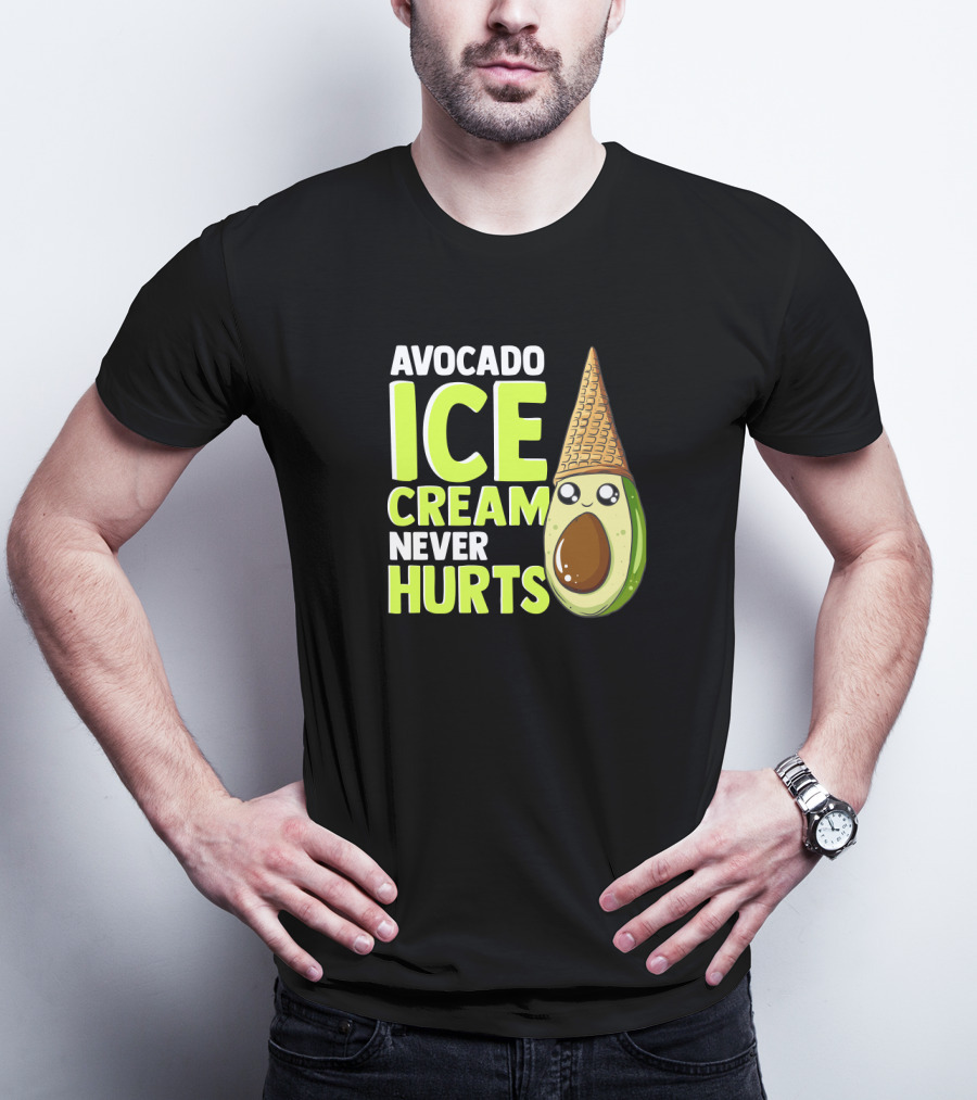 Avocado Ice Cream Never Hurts Ice Cream Lover T-Shirt