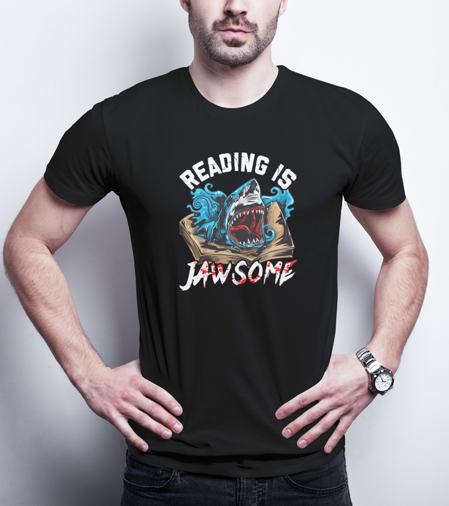Reading Is Jawsome Book Lover Shark Teacher Student T-Shirt