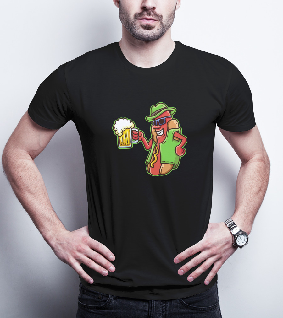 Oktoberfest Beer Hotdog Bratwurst German T-Shirt