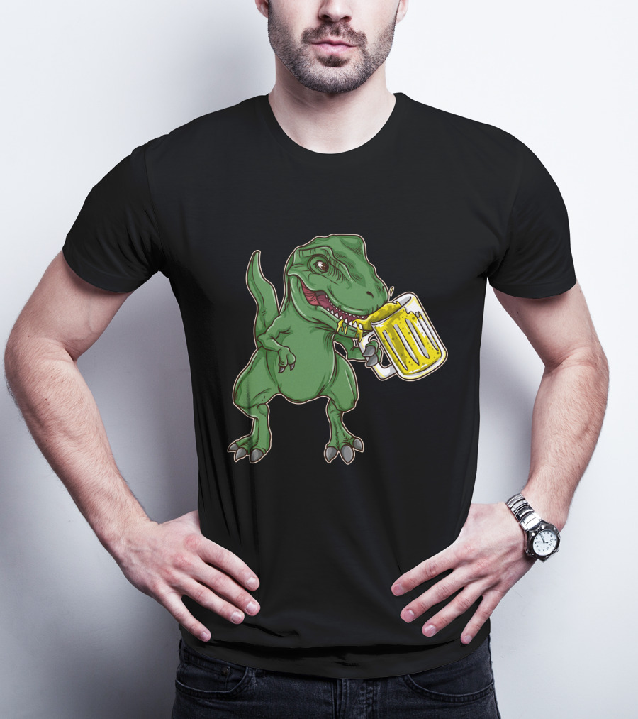 Dinosaur Prost Oktoberfest Drinking Team Let's Get Wrecked T-Shirt
