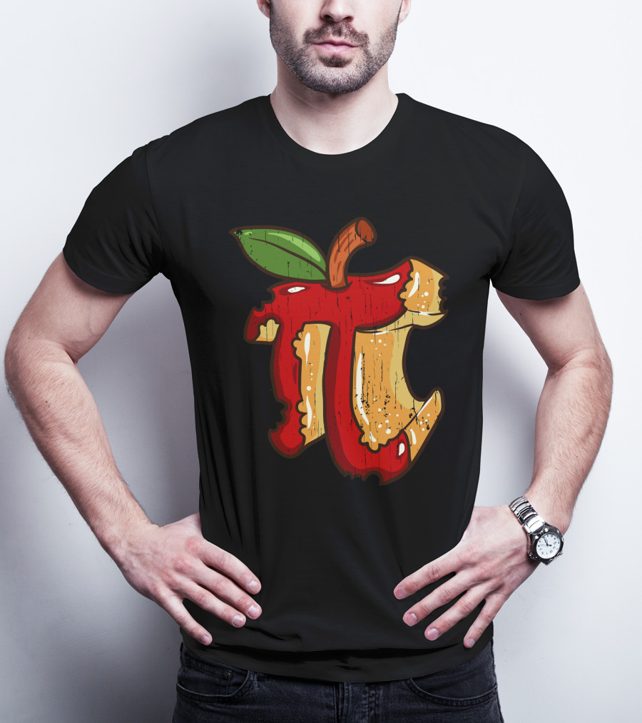 Math Teacher Apple Pi Day 3.14 Funny Math Pun Back To School Apple Core Pi T-Shirt