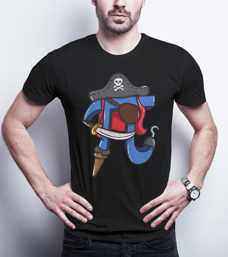 Pi Pirate Math Teacher Humorous Pi Mathematics Lovers T-Shirt