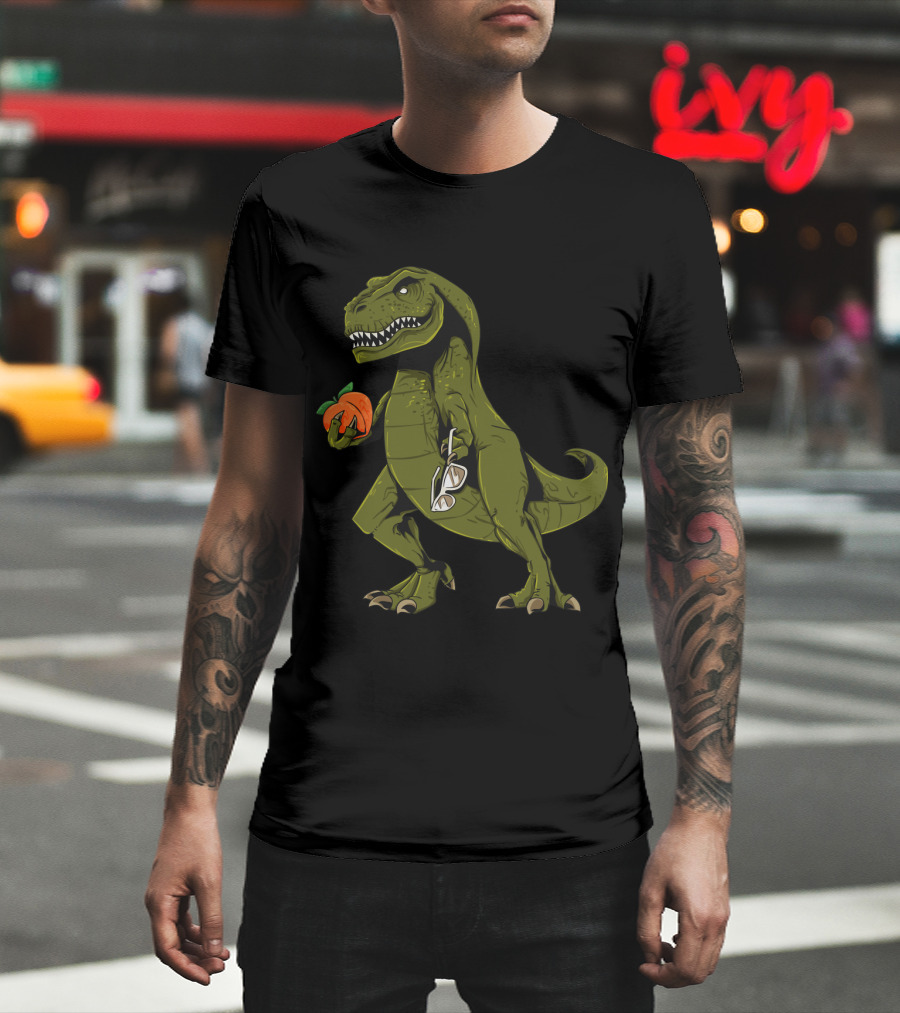 State Of Georgia Dinosaur Holding Peach Funny Sweet Georgia Peach T-Shirt