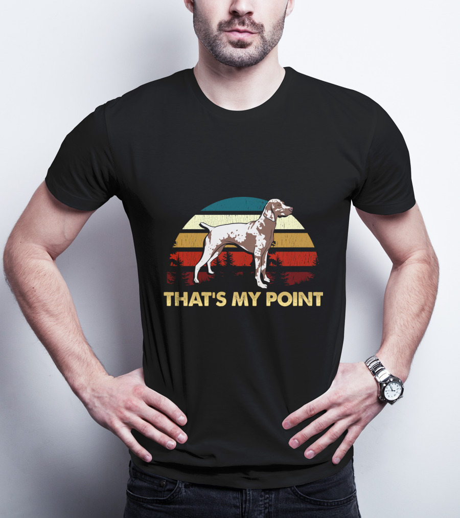 That's My Point German Shorthaired Pointer Retro Sunset Dog T-Shirt