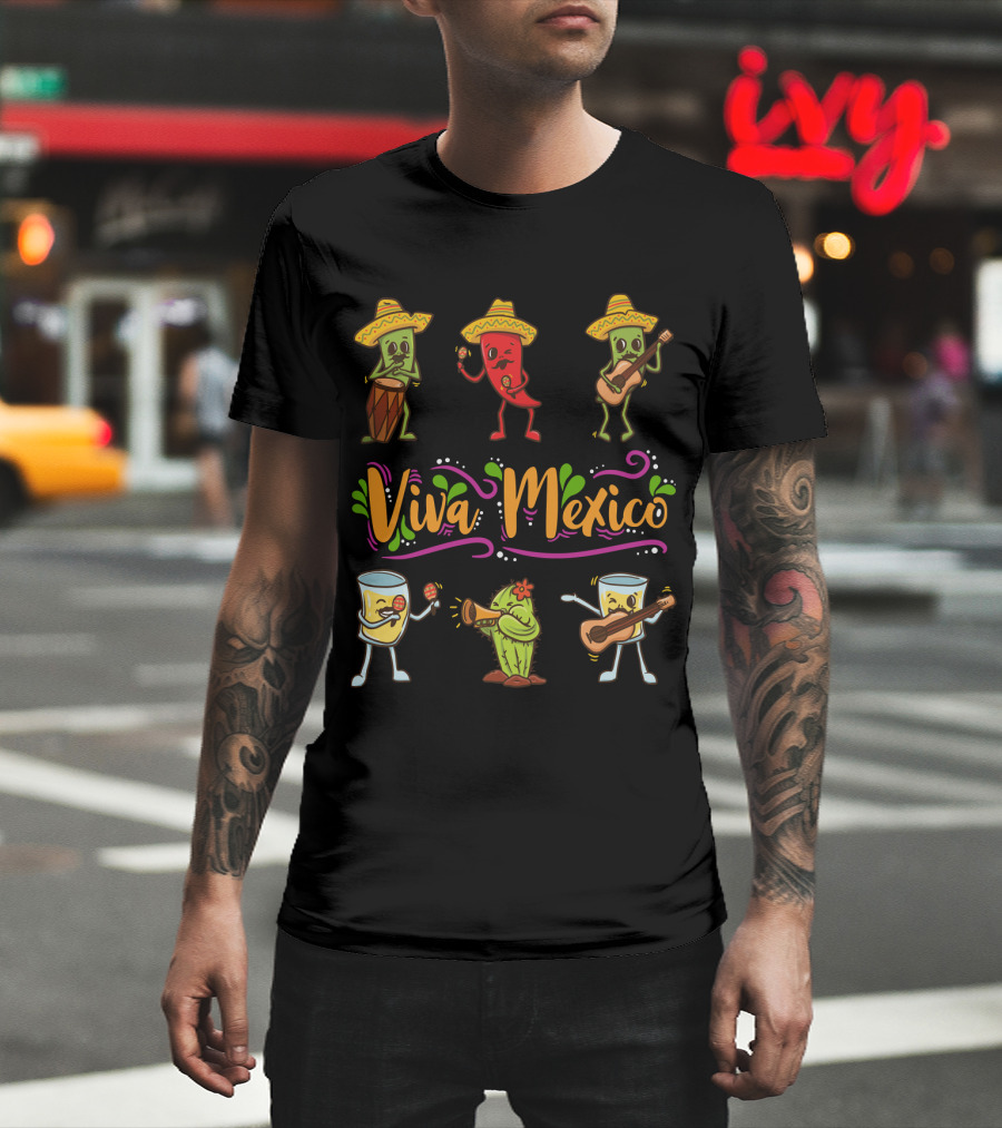 Viva Mexico Cinco De Mayo Sombrero Fiesta T-Shirt