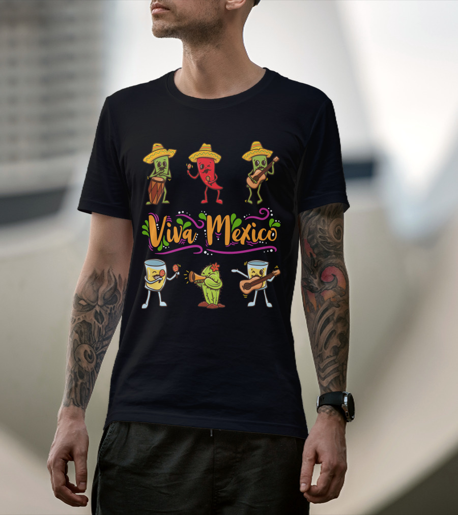 Viva Mexico Cinco De Mayo Sombrero Fiesta T-Shirt