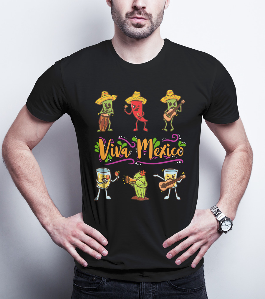 Viva Mexico Cinco De Mayo Sombrero Fiesta T-Shirt